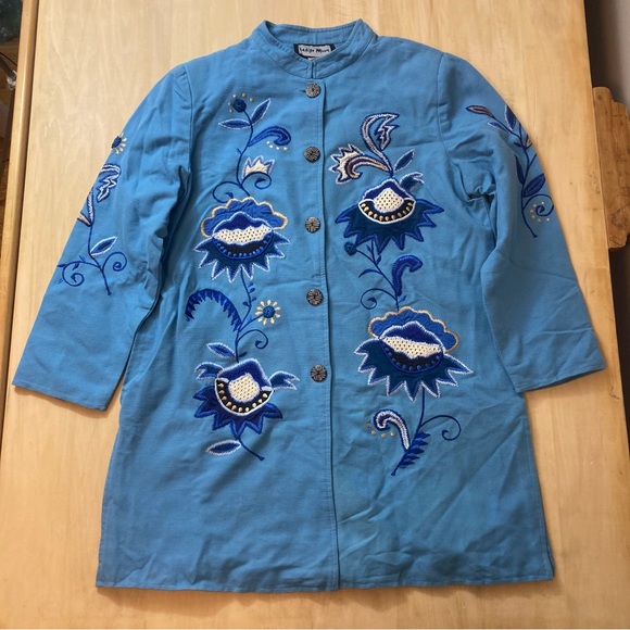 indigo moon | Jackets & Coats | Nwt Vintage Indigo Moon Embroidered ...